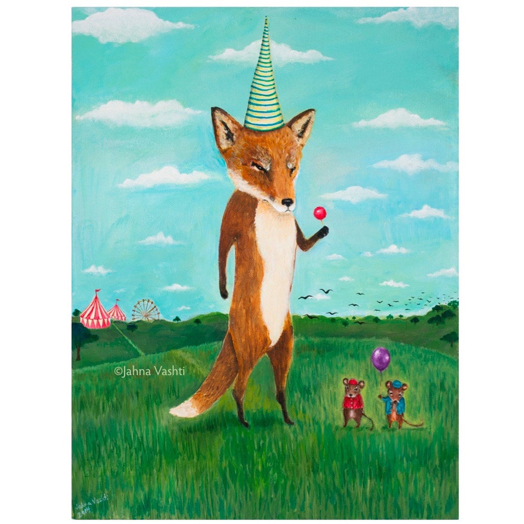 Boss Fox Print Fox Art Nursery Animal Print Woodland Decor - Etsy