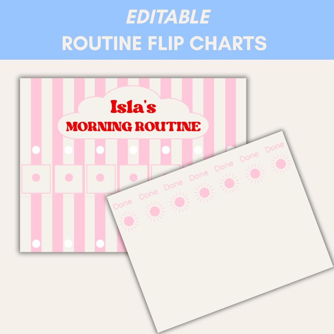 Toddler Routine Flip Chart Editable Visual Schedule to Do List Morning ...