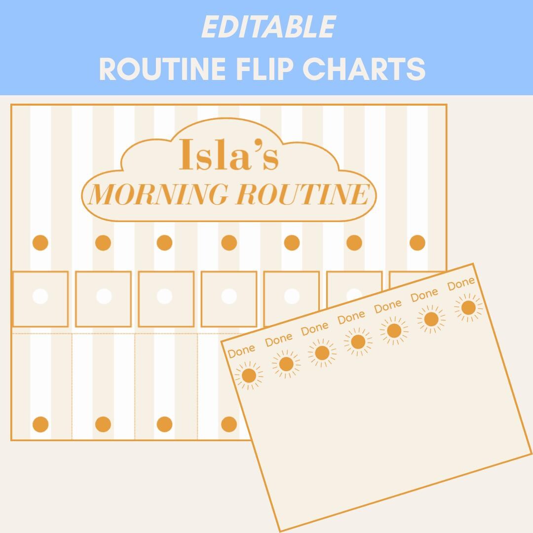Toddler Routine Flip Chart Editable Visual Schedule to Do List Morning ...