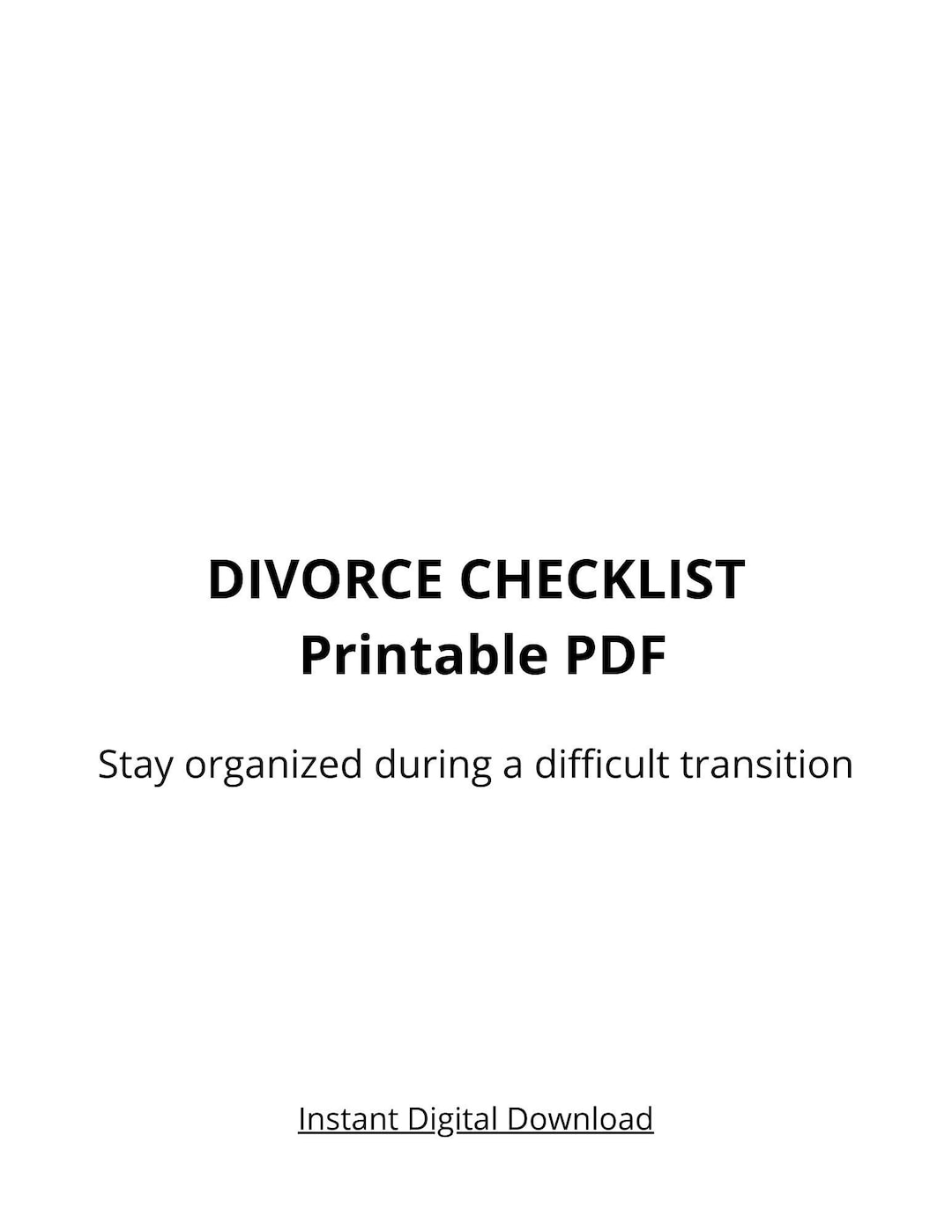 Divorce Checklist Printable PDF – Step-by-step Guide to Stay Organized ...