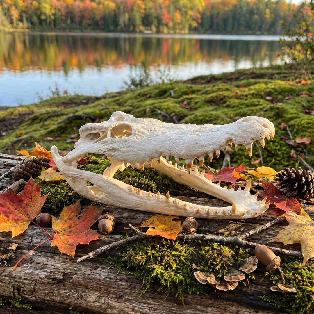 Real American Alligator Skull | Gator Head Taxidermy | Prehistoric Bone ...