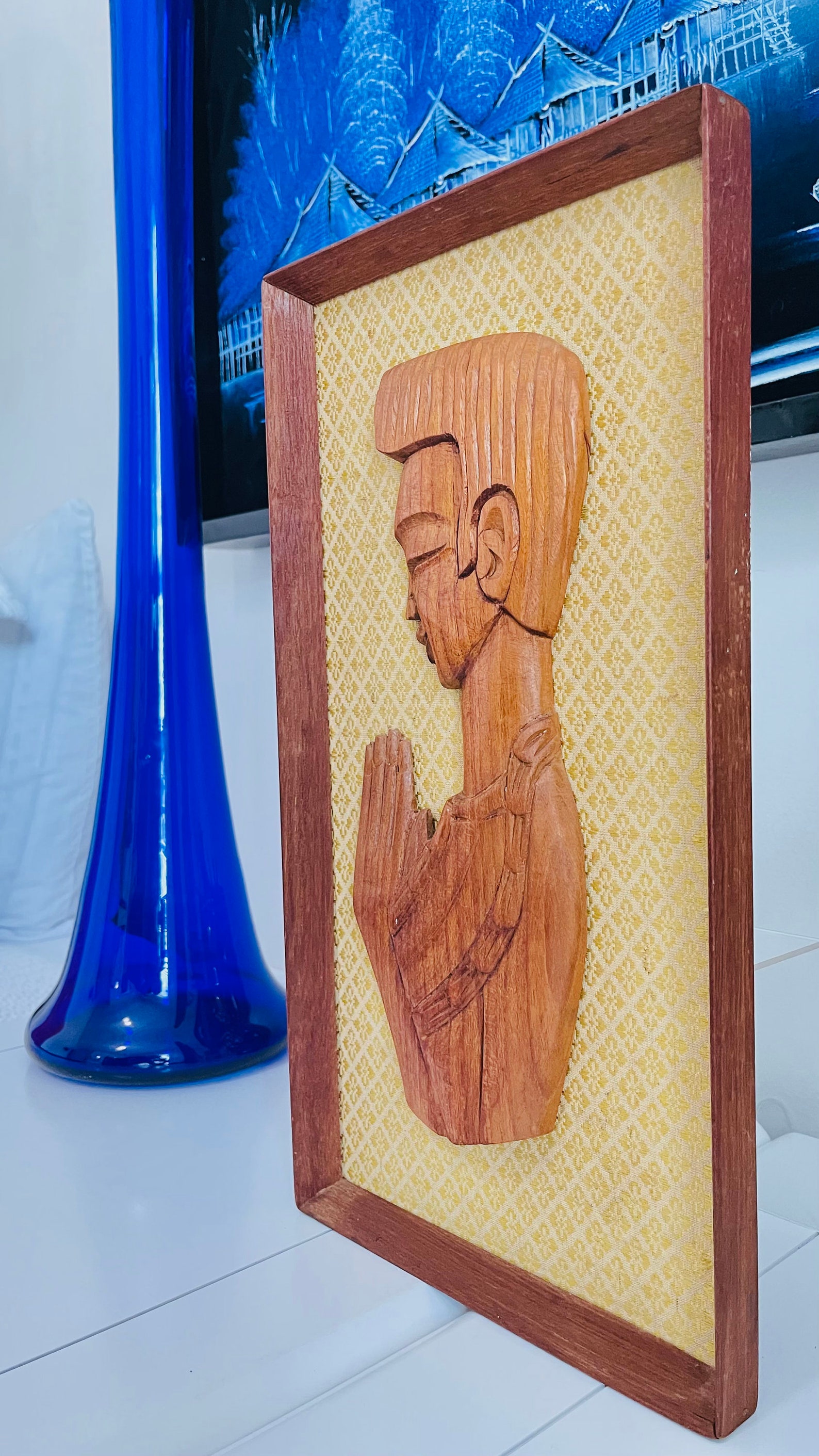 Vintage 1960s Island Tiki Kitsch Native Boy Praying Silhouette - Etsy
