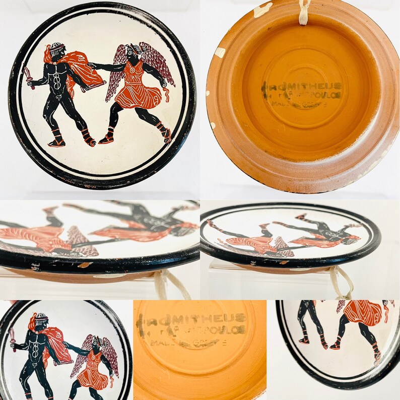 Vintage Greek Mythology Prometheus Titan God Terra Cotta Art Painted ...