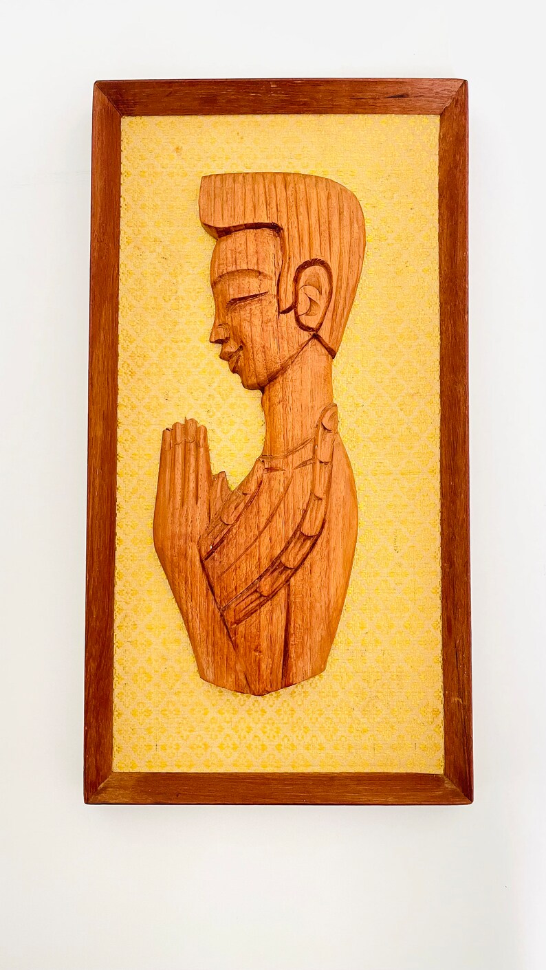 Vintage 1960s Island Tiki Kitsch Native Boy Praying Silhouette - Etsy