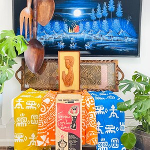 Vintage 1960s Island Tiki Kitsch Native Boy Praying Silhouette Wood ...