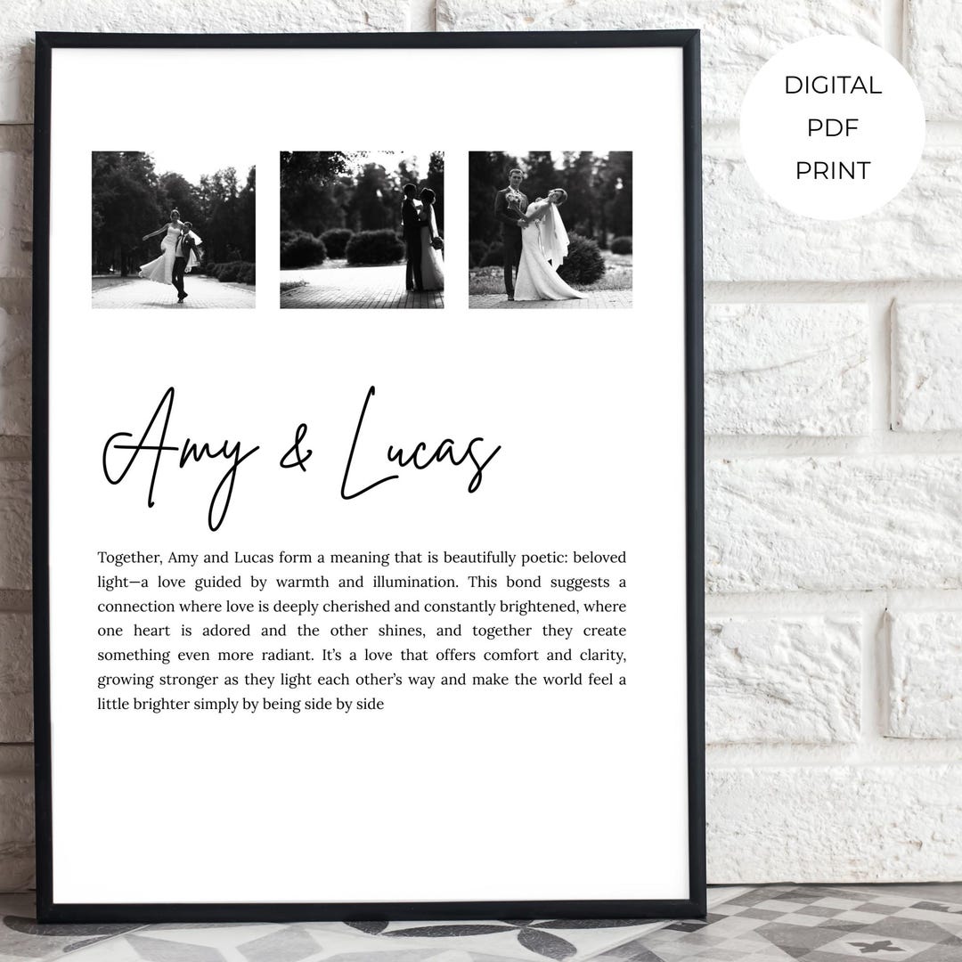 Personalized Couple Photo Definition Print, Valentines Day Gift ...