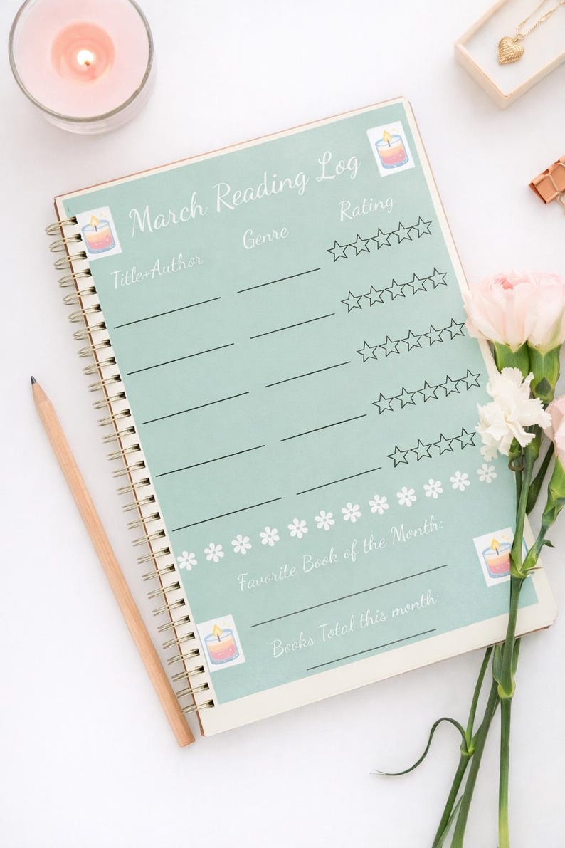 Pastel Reading Log Printable | Monthly Book Tracker (digital Download ...