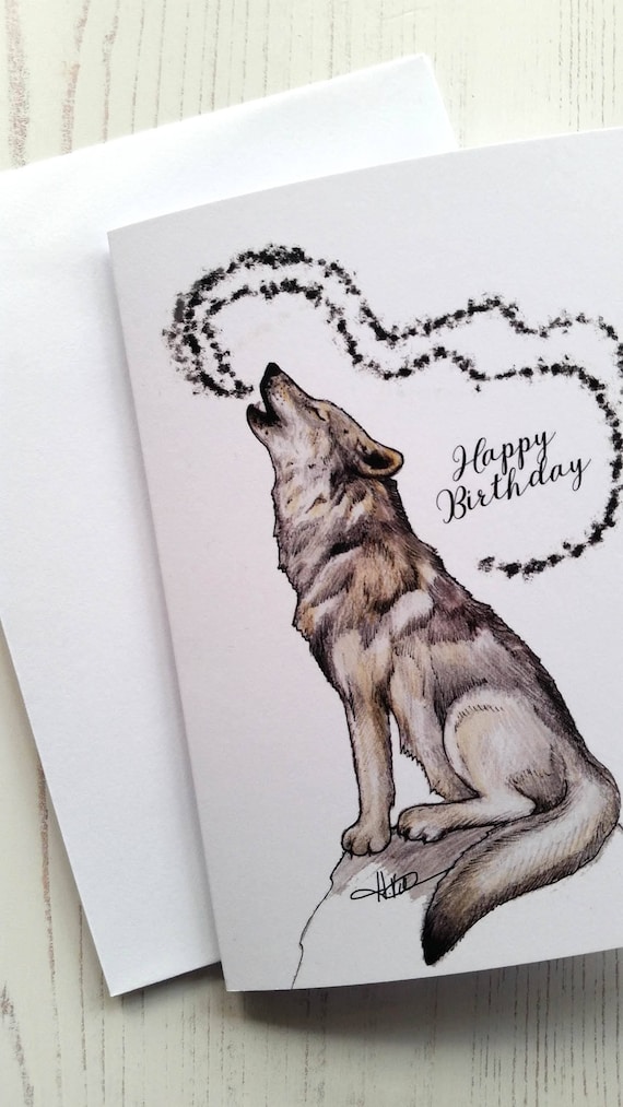 Happy Birthday Wolf Card
