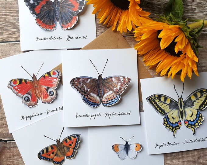 3D Blue Butterfly Pop-up Card Any Occasion Card Personalize This Card ...