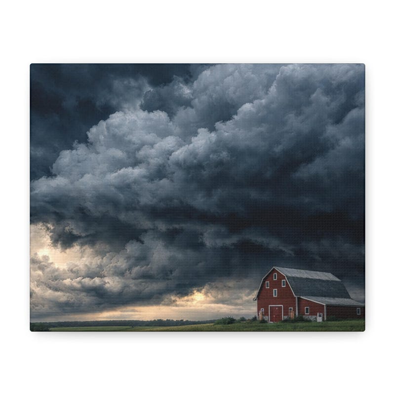 Barn With Storm Clouds - Etsy