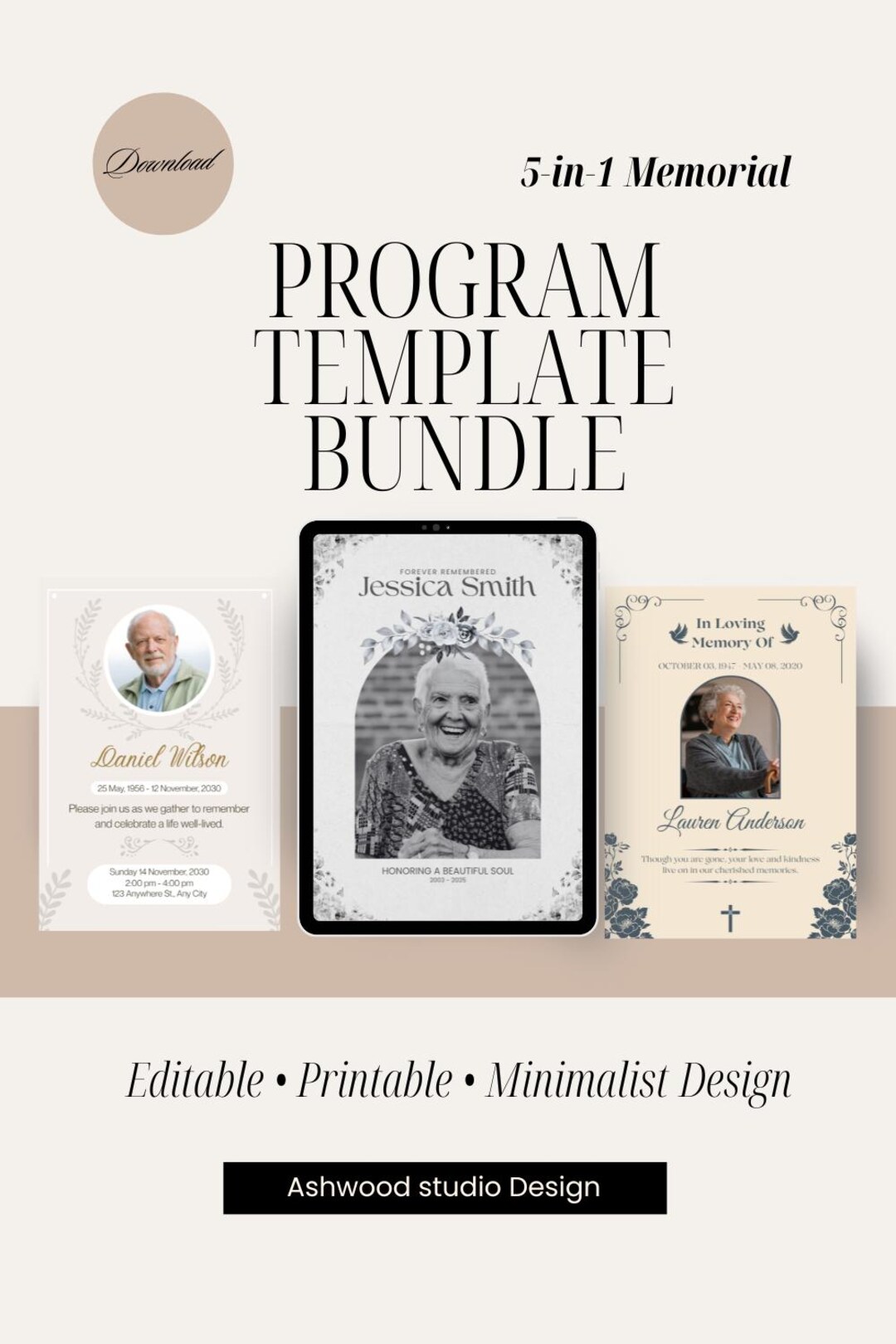 Memorial Remembrance Flyer Template, Printable Tribute Flyer for ...