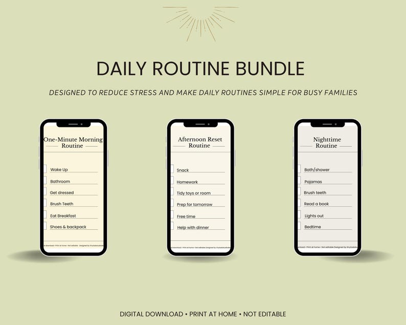 Daily Routine Bundle Printable for Kids / Toddlers | Morning ...