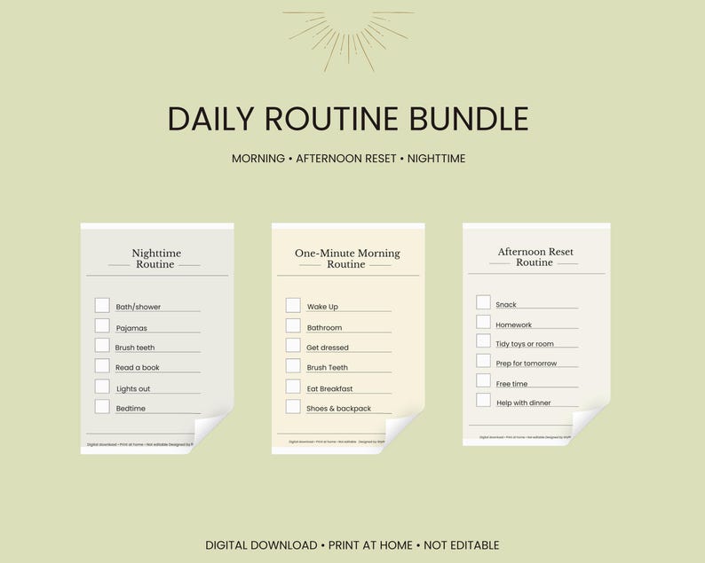 Daily Routine Bundle Printable for Kids / Toddlers | Morning ...