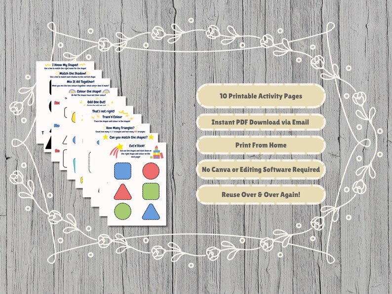 Colours & Shapes Printable Activity Sheets for Toddlers and Pre ...