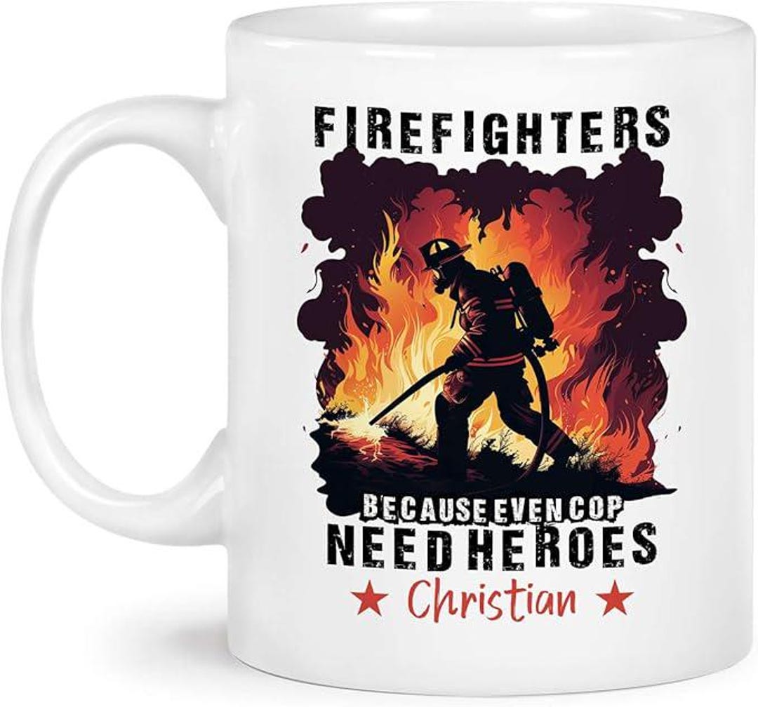 Personalized Firefighter Mug, Customized Firefighter With Name ...