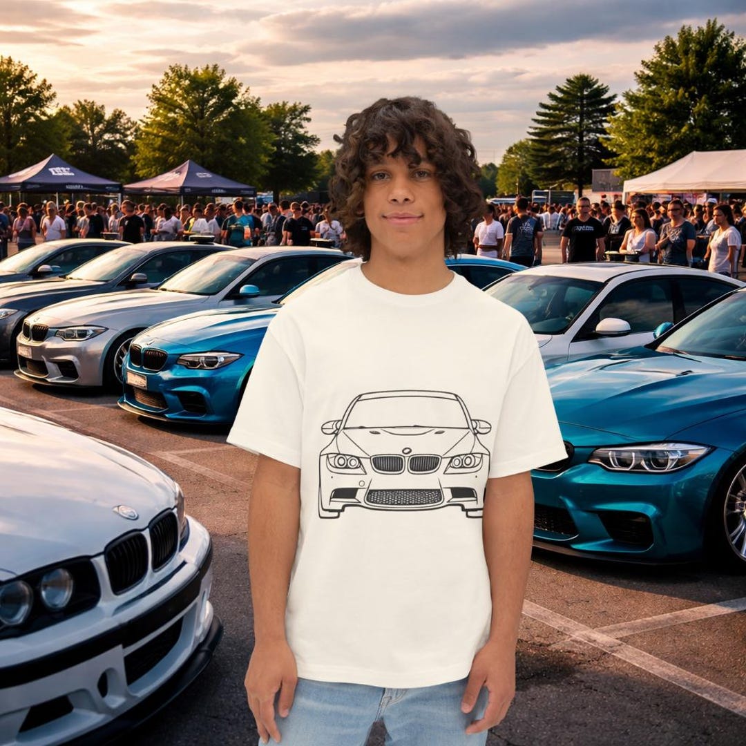 E92 - Minimal Line Art BMW Car Tee | Front and Back Car Outline T-shirt ...