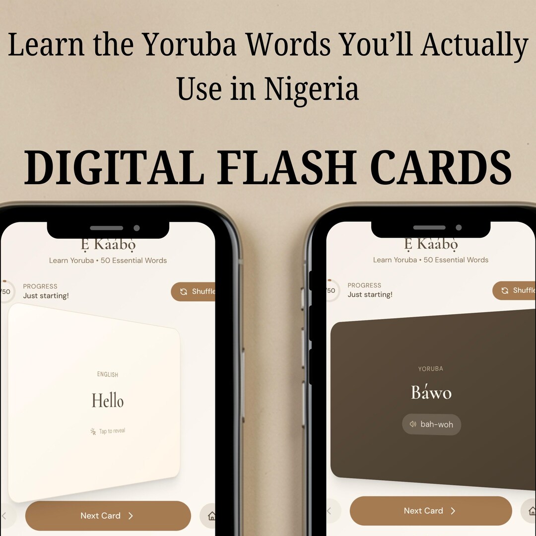 Yoruba Language Flashcards | Learn Beginner Yoruba Words and Phrases ...