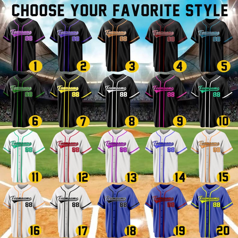 Custom Printed Baseball Jersey With Name Number Logo,button Front ...