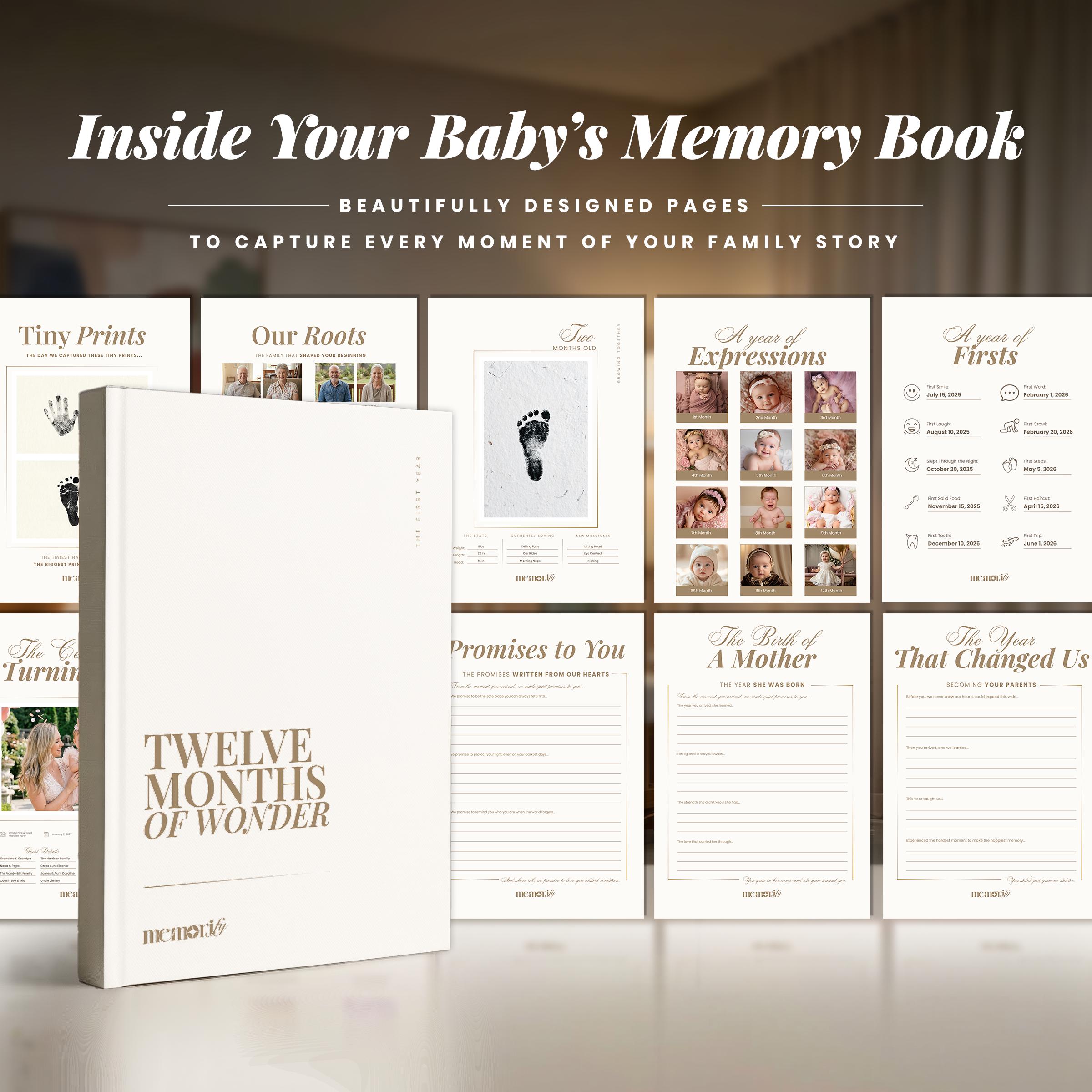 Baby Memory Book First Year | Printable Canva Milestone Keepsake | Mom ...