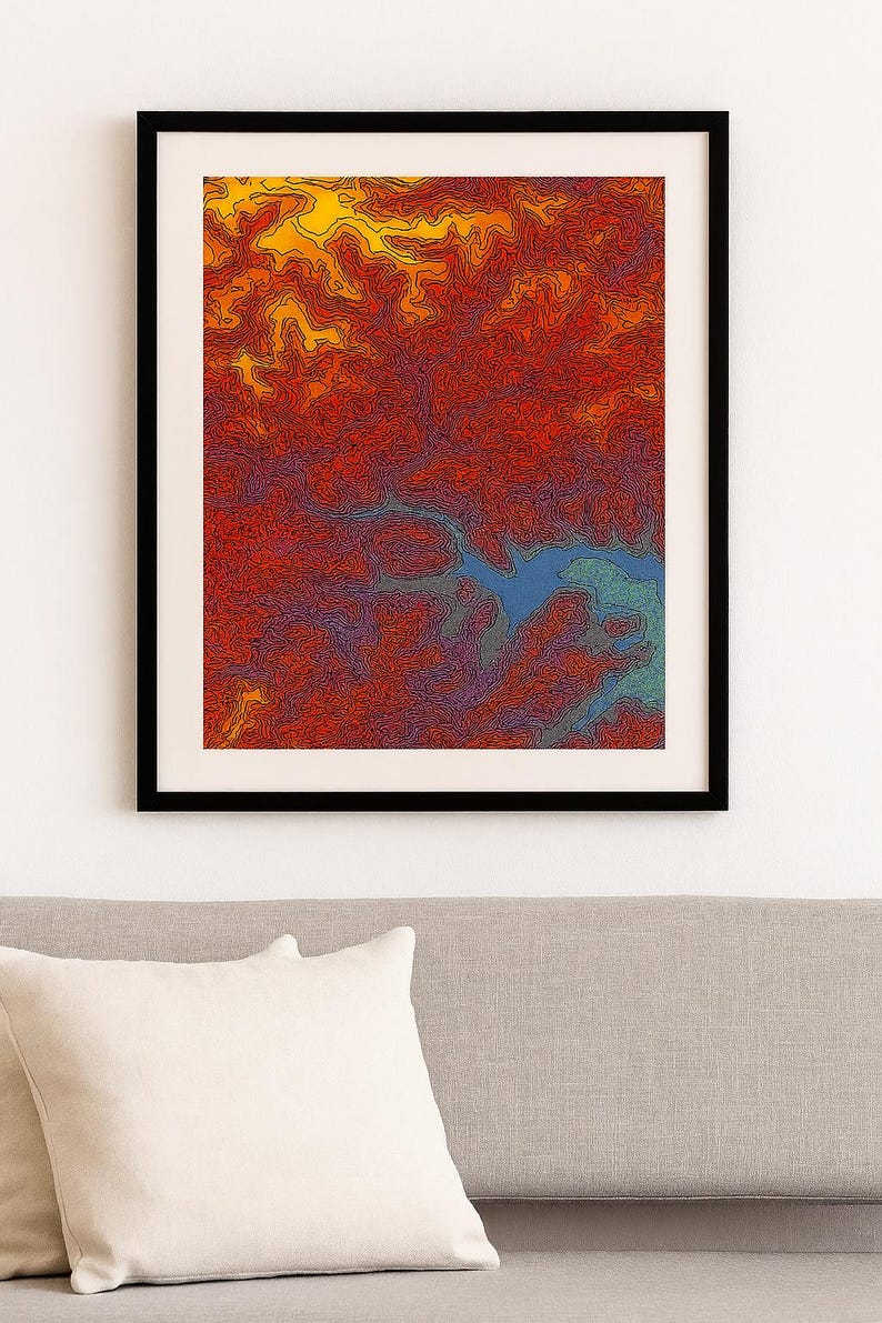Custom Contour Poster Map - Etsy