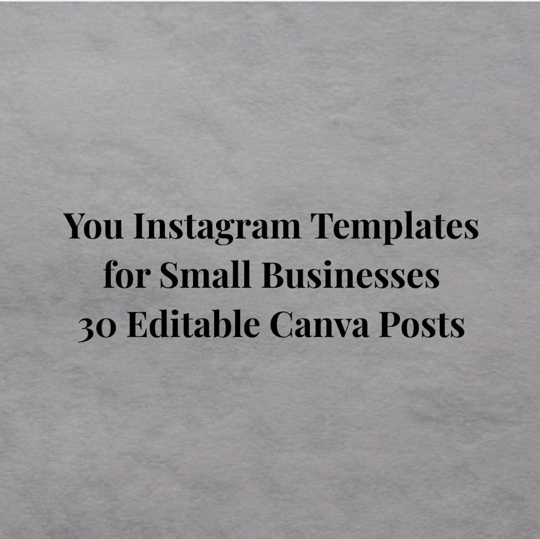 Instagram Templates for Small Businesses | 30 Editable Canva Posts - Etsy