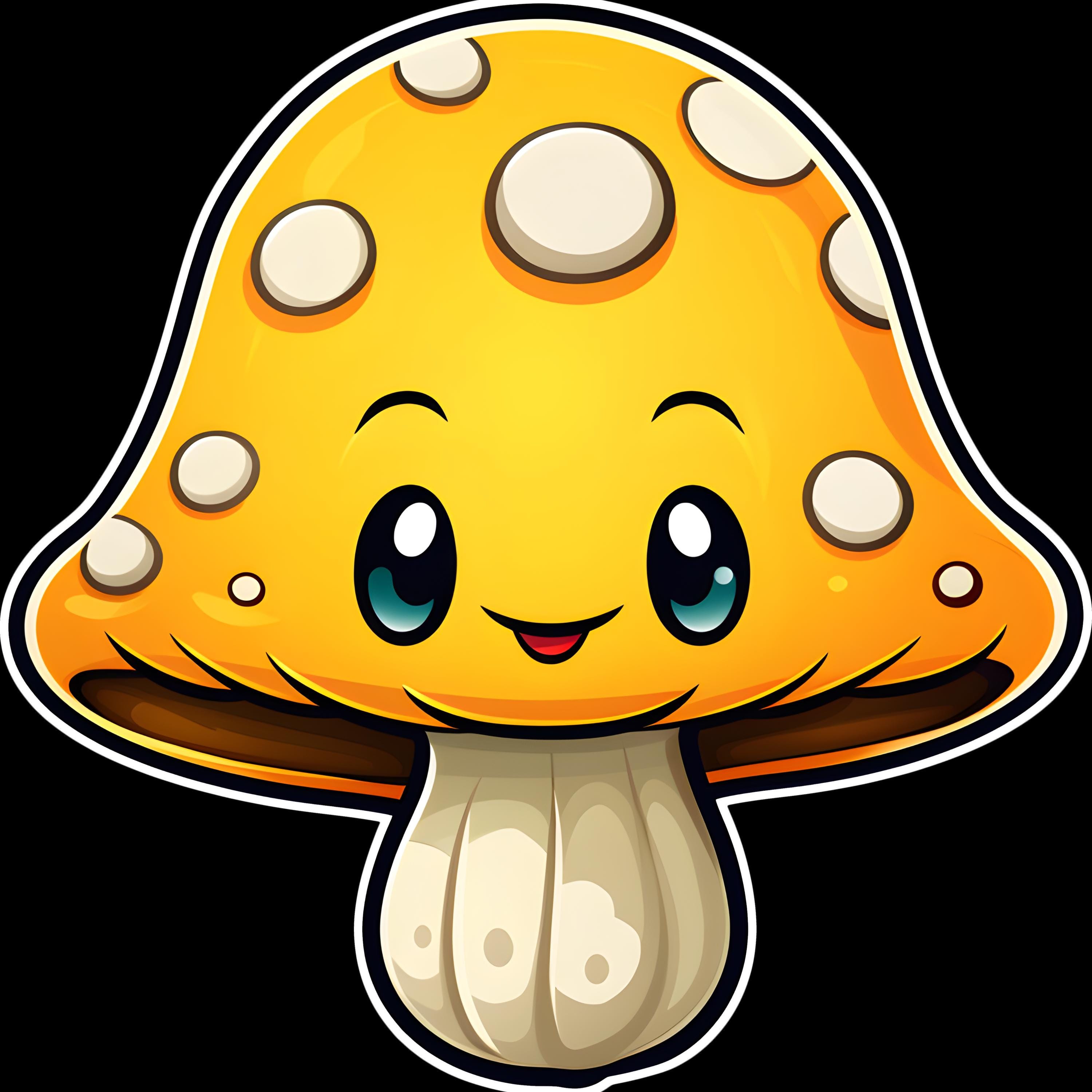 Orange Mushrooms (mushiez) Laminated Sticker Set - 12 Count 2 Inches ...