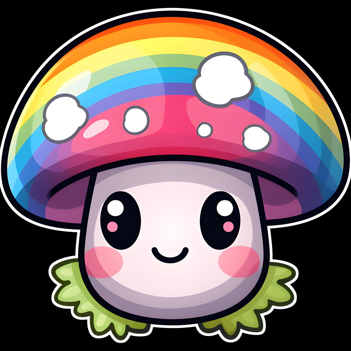 Rainbow Mushrooms (mushiez) Laminated Sticker Set - 6 Count 4 Inches ...