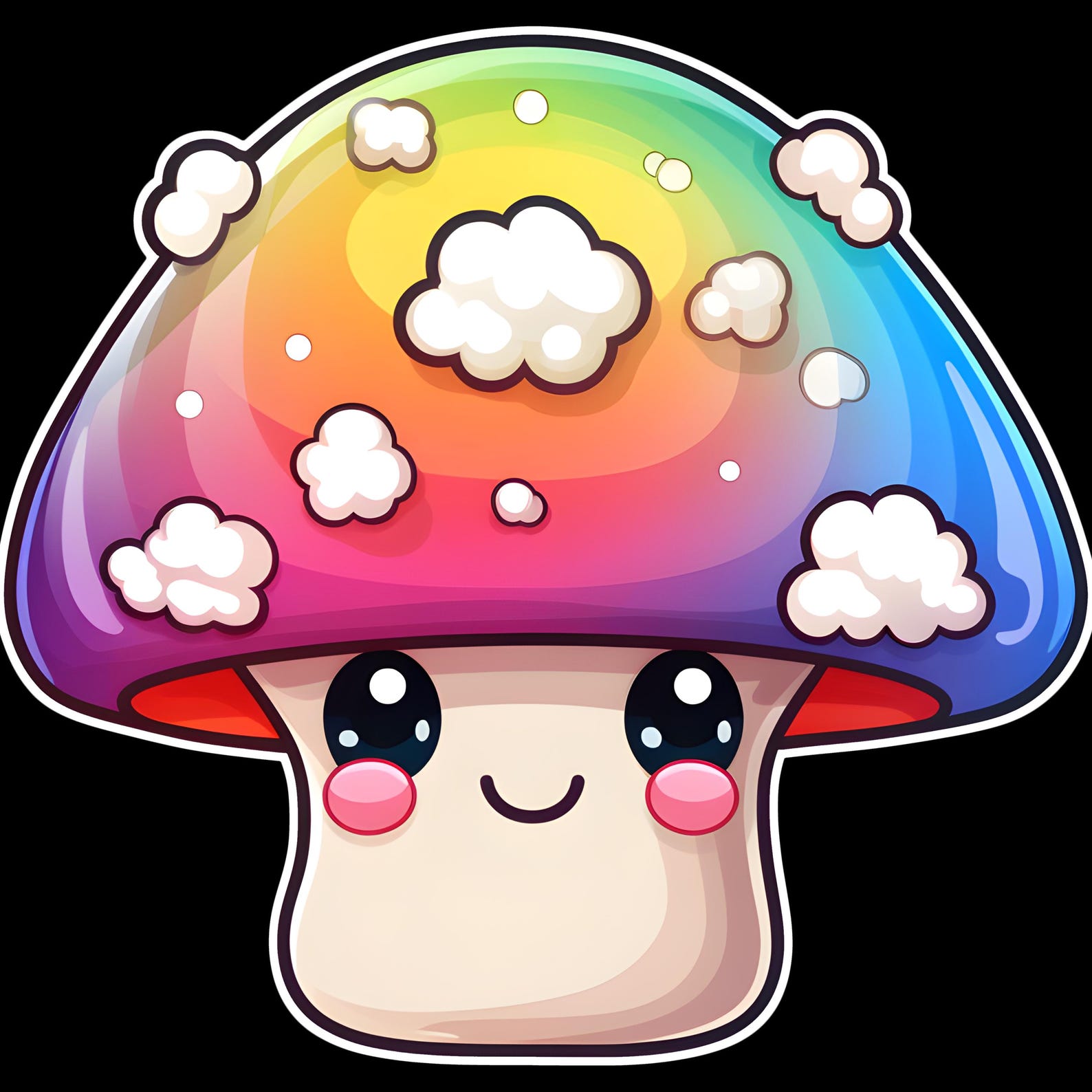 Rainbow Mushrooms (mushiez) Laminated Sticker Set - 6 Count 4 Inches ...