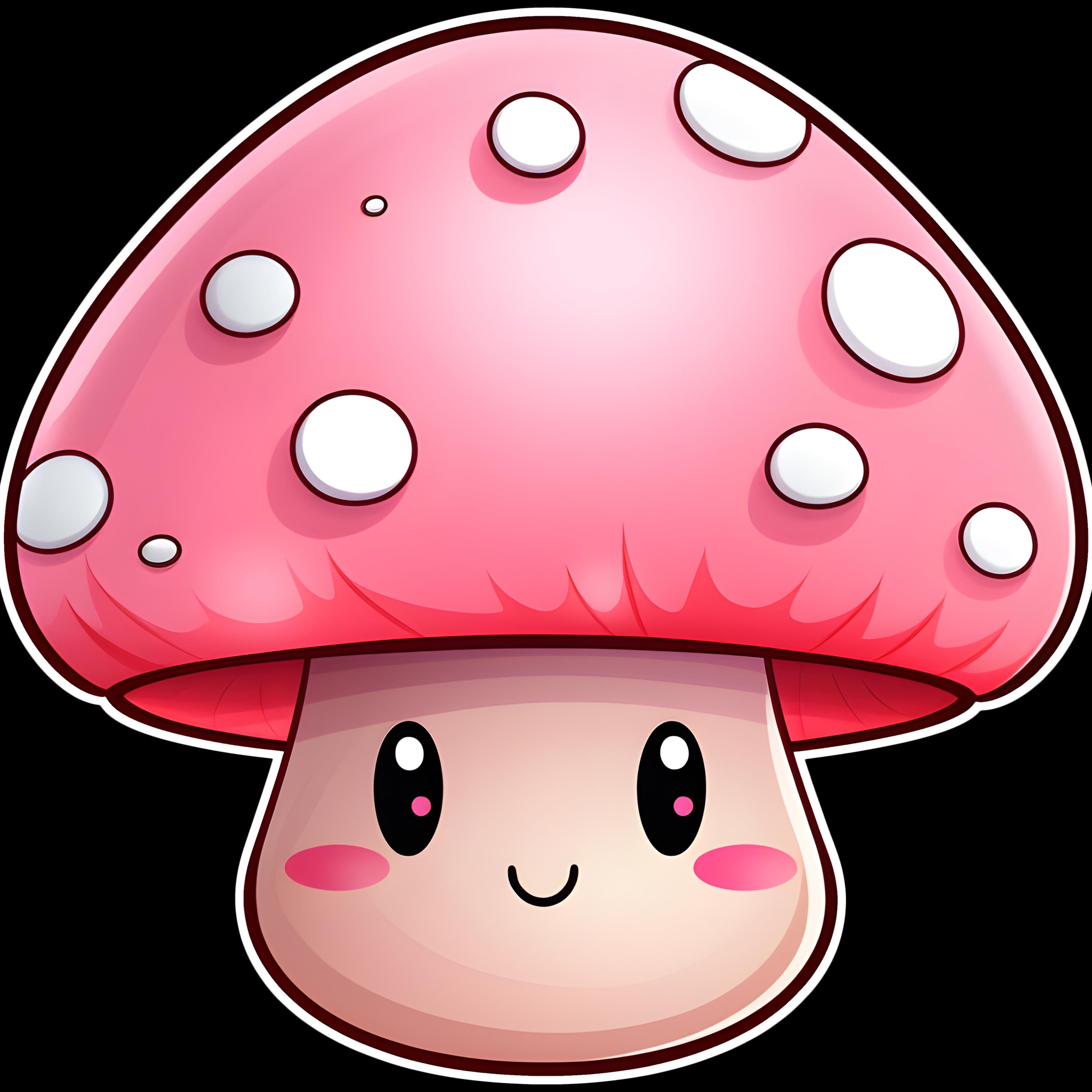 Pink Mushrooms (mushiez) Laminated Sticker Set - 12 Count 2 Inches Each ...