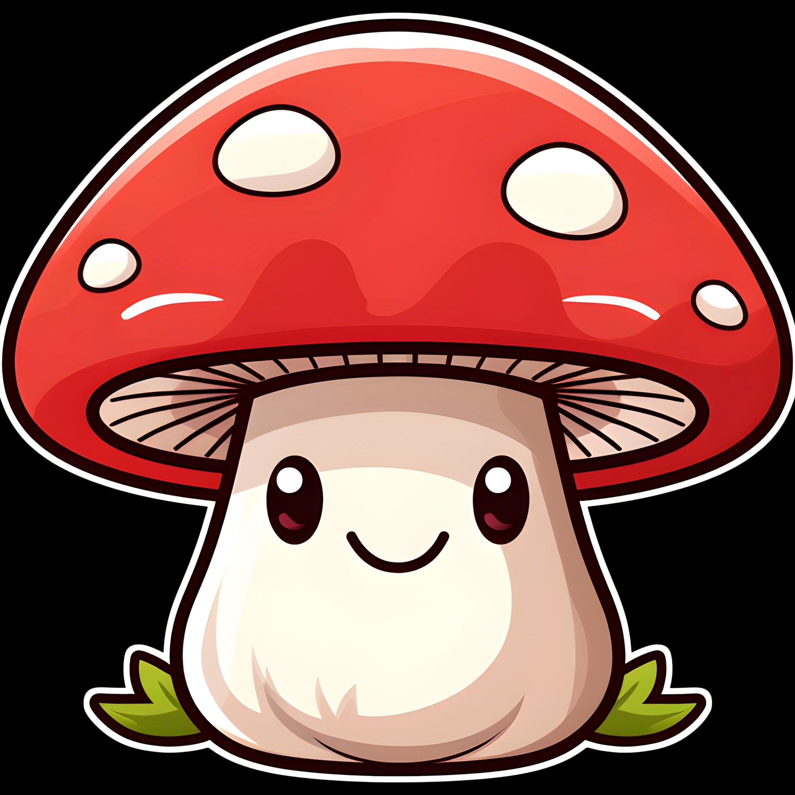 Red Mushrooms (mushiez) Laminated Sticker Set - 12 Count 2 Inches Each ...