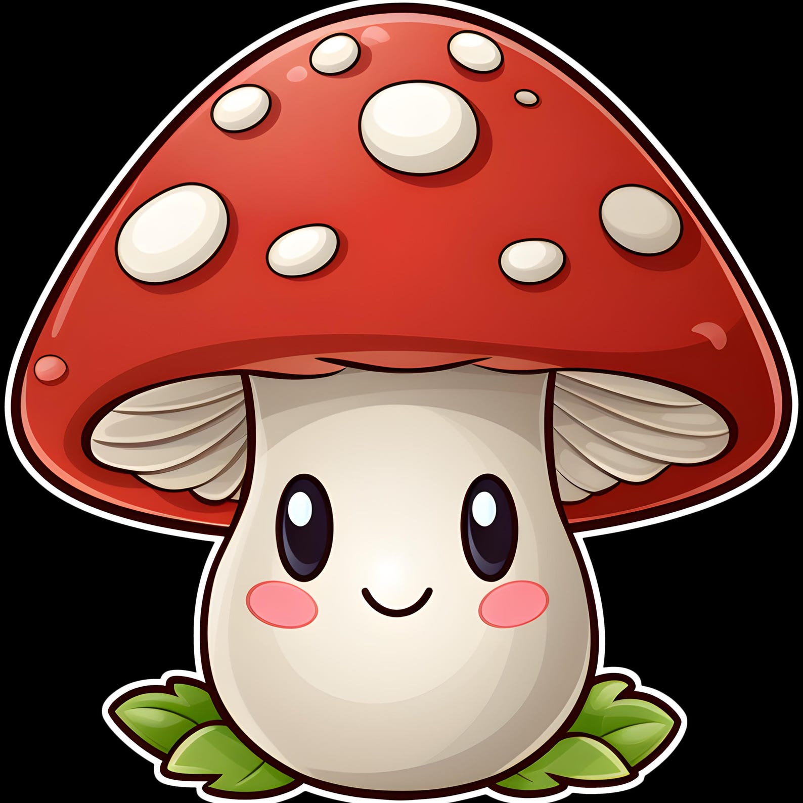 Red Mushrooms (mushiez) Laminated Sticker Set - 12 Count 2 Inches Each ...