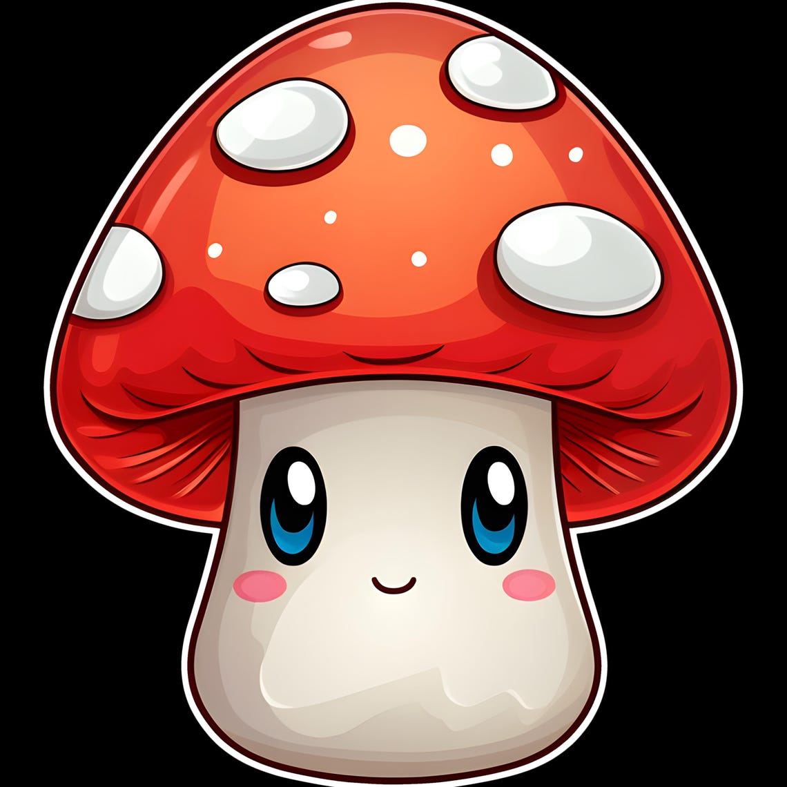 Red Mushrooms (mushiez) Laminated Sticker Set - 12 Count 2 Inches Each ...