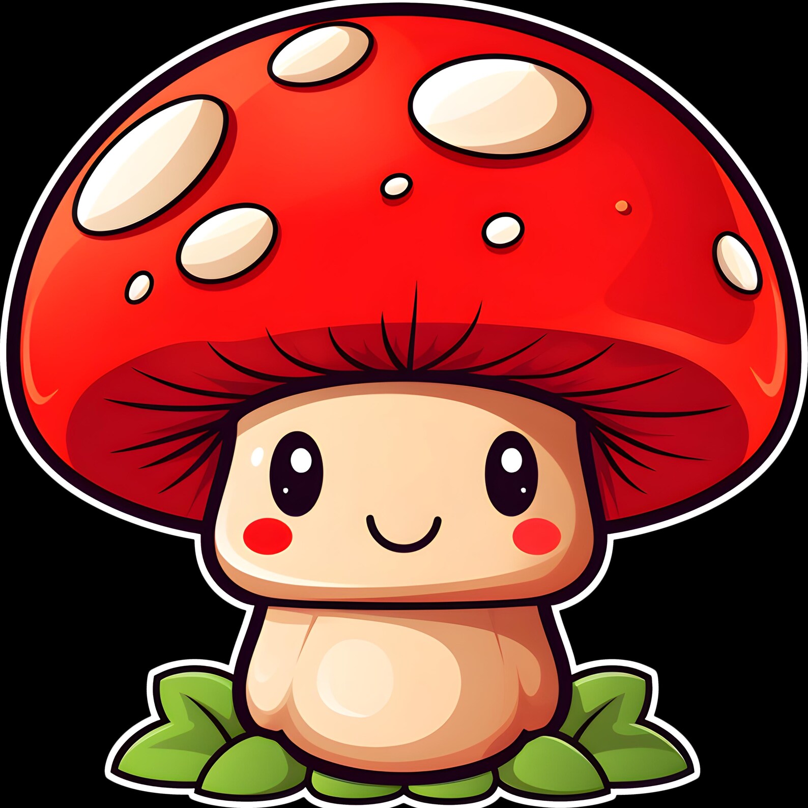 Red Mushrooms (mushiez) Laminated Sticker Set - 12 Count 2 Inches Each ...