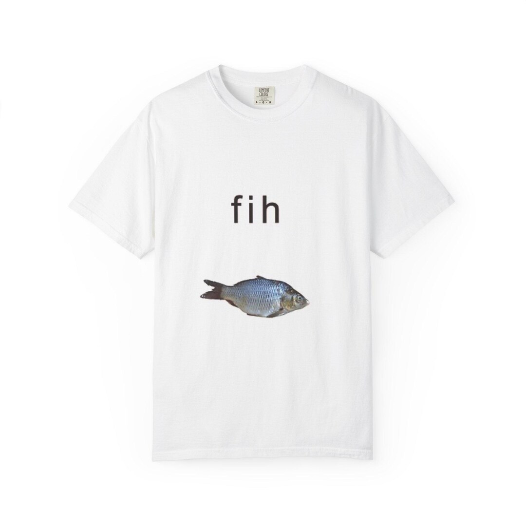 Fih Fish T-shirt | Minimalist Fish Illustration, Typo Design - Etsy