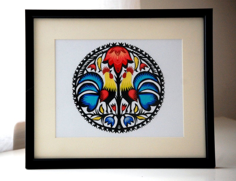 Original Papercut Wycinanki Polish Folk Art Collage Handmade - Etsy
