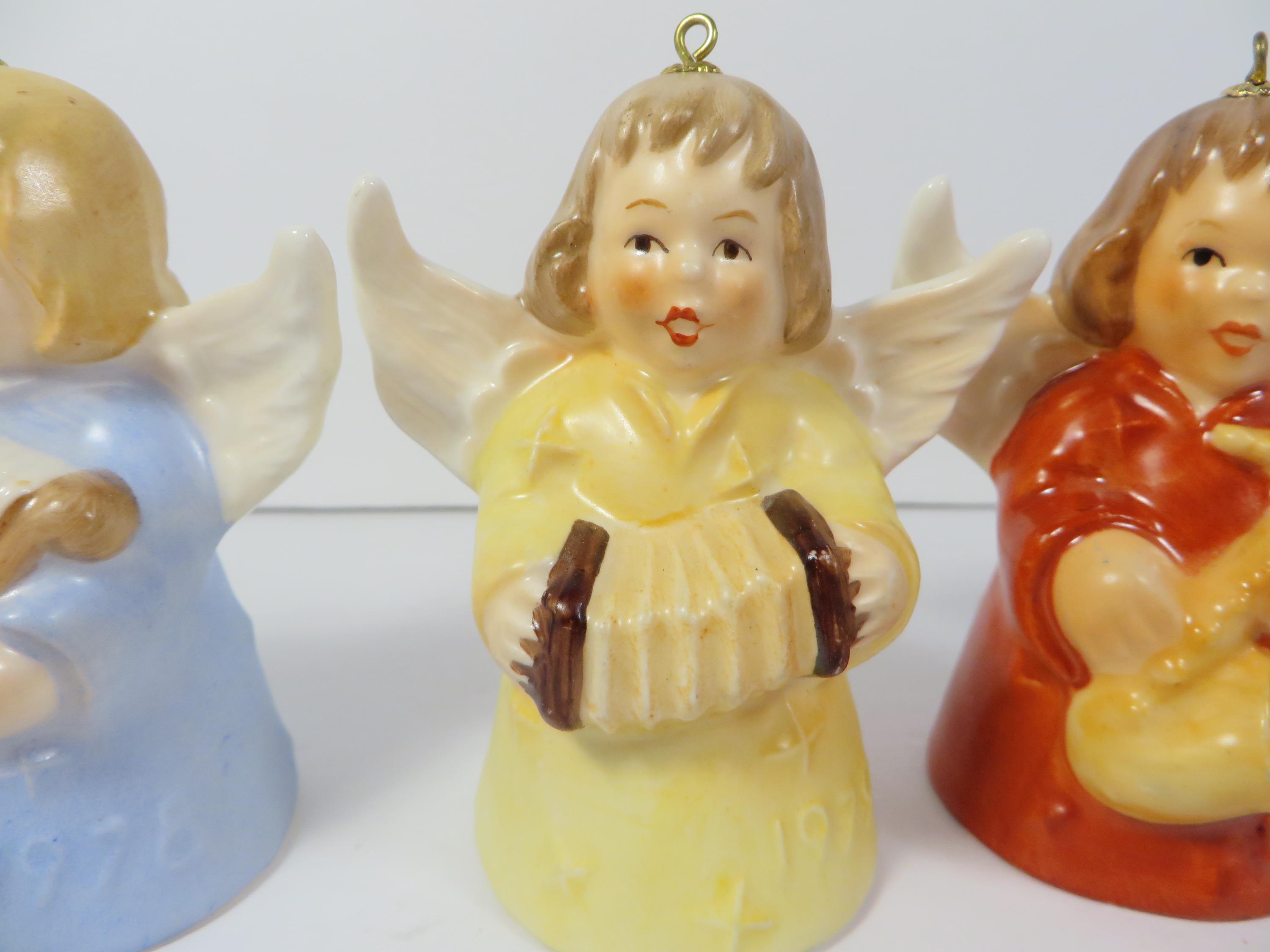 Vintage Goebel Christmas Angel Bell Ornaments - Set of 6 1970's and ...