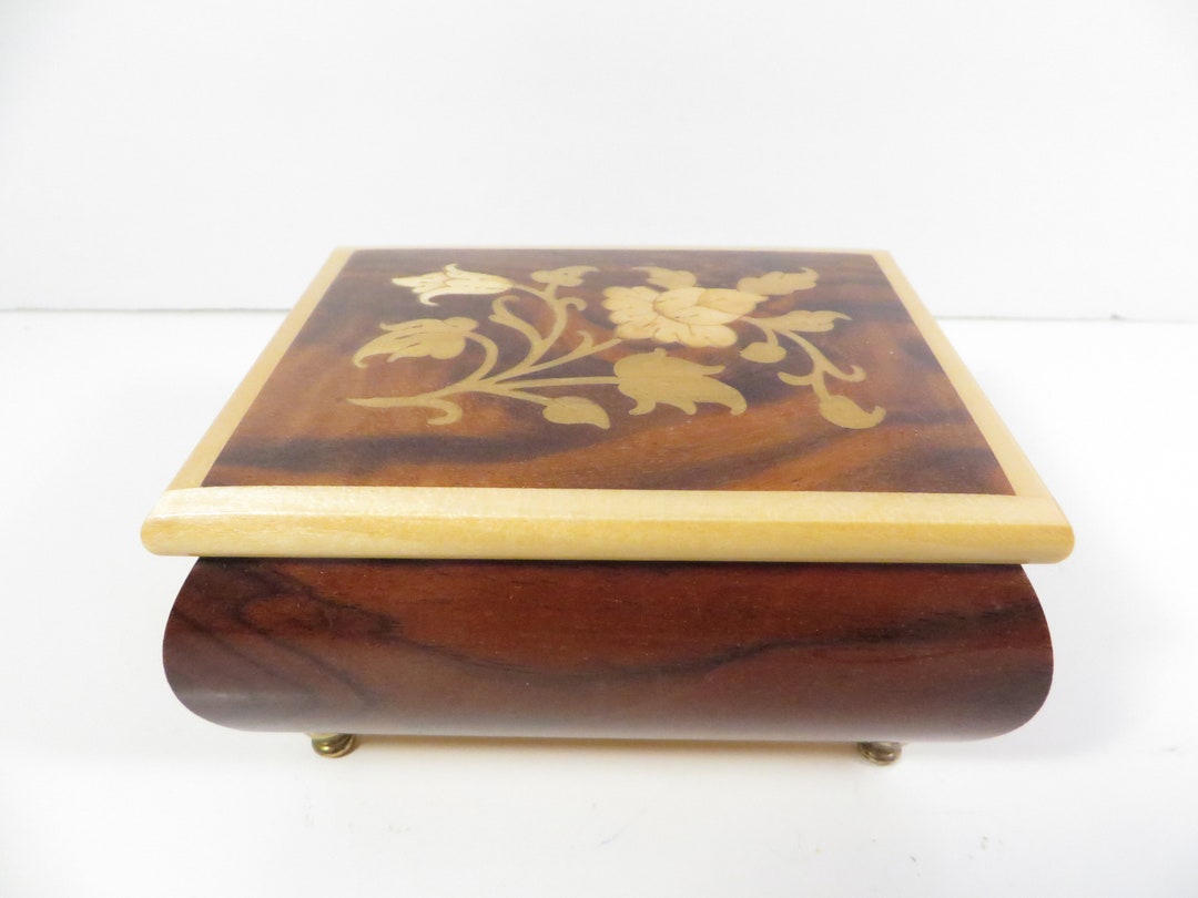 Vintage Italian Inlaid Wood Music Box Italy Music Box Inlaid Wood - Etsy