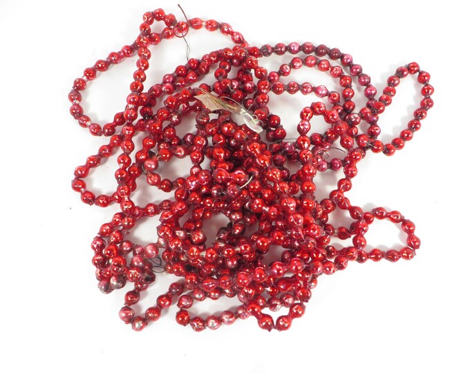 Vintage Red Glass Bead Garland - Red Glass Garland Glass Balls - Etsy