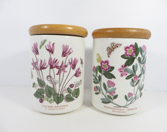 Vintage Portmeirion Botanic Gardens Small Canisters Two Made in England ...
