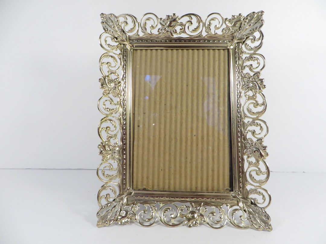 Vintage Ornate Gold Filigree Picture Photo Frame 5x7 Gold Tabletop Gold ...