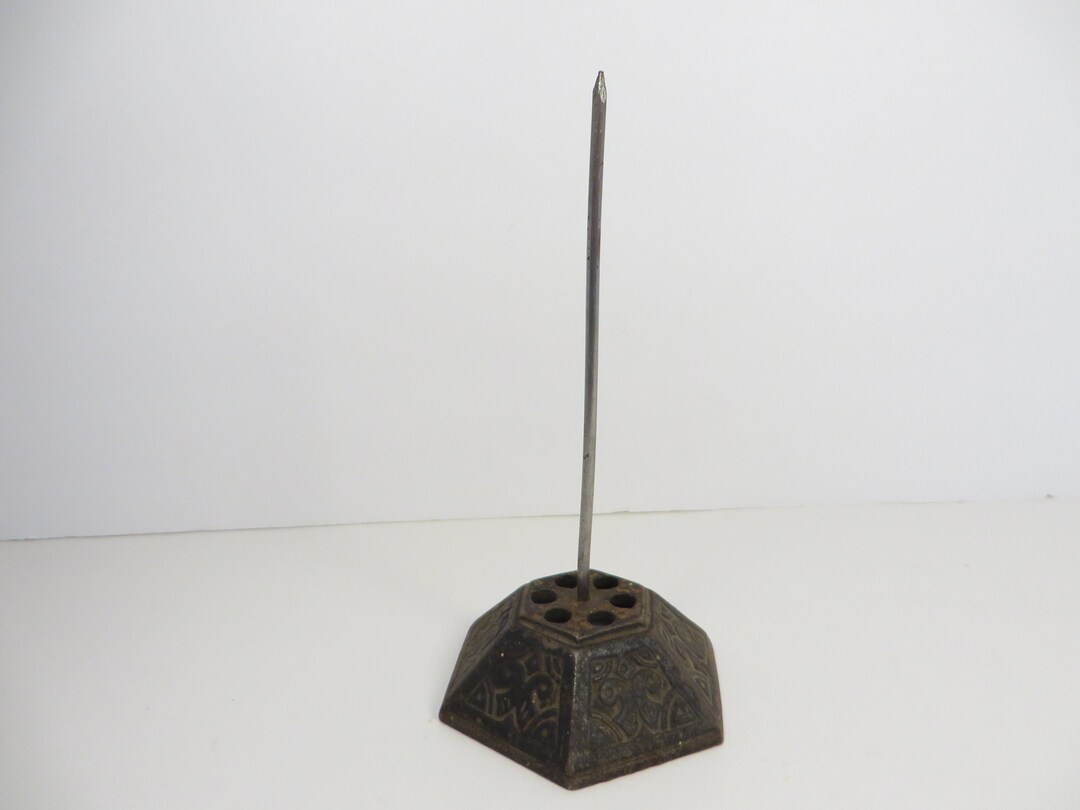 Vintage Cast Metal Receipt Spike Cast Metal Memo Receipt Photo Holder ...
