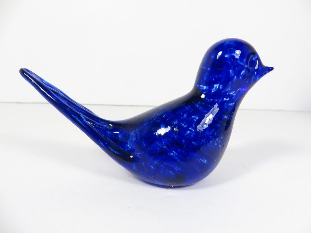 Vintage Cobalt Blue Glass Bird - Gibson Cobalt Blue Bird Figurine - Etsy