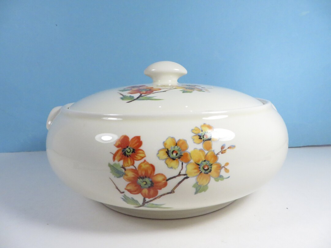 Vintage Coors Pottery Thermo Porcelain Casserole With Lid Floree ...