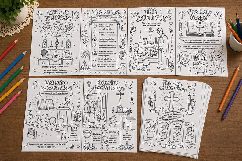Catholic Mass Coloring Pages for Kids, Learn the Holy Mass Printable ...
