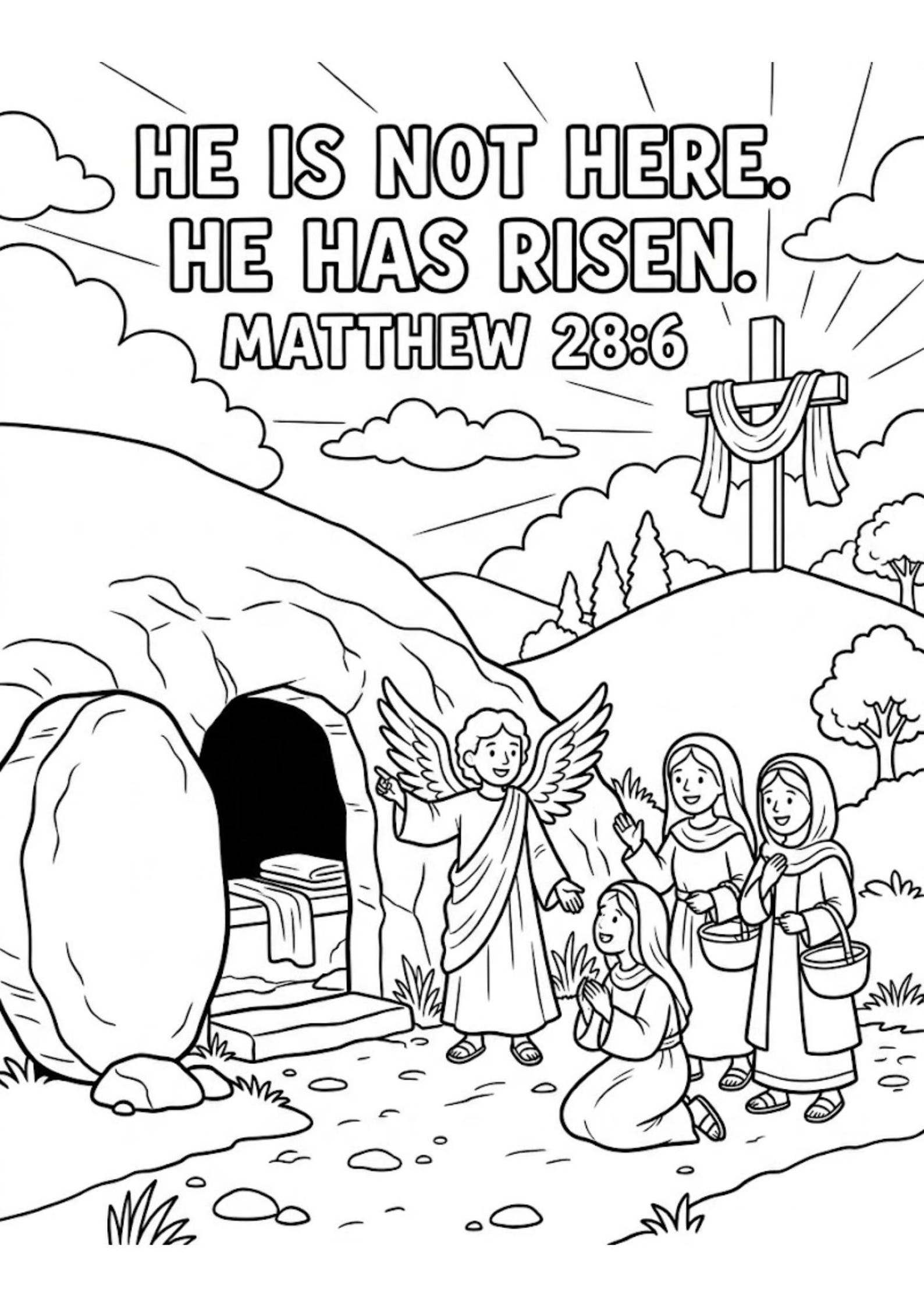 Easter Coloring Pages for Kids, Easter Printable, Holy Week, Kids Bible ...