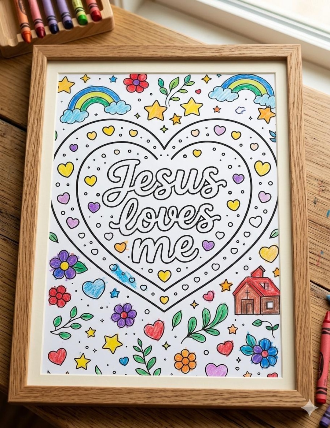Jesus Loves Me Coloring Page, Christian Kids Activity, Printable - Etsy