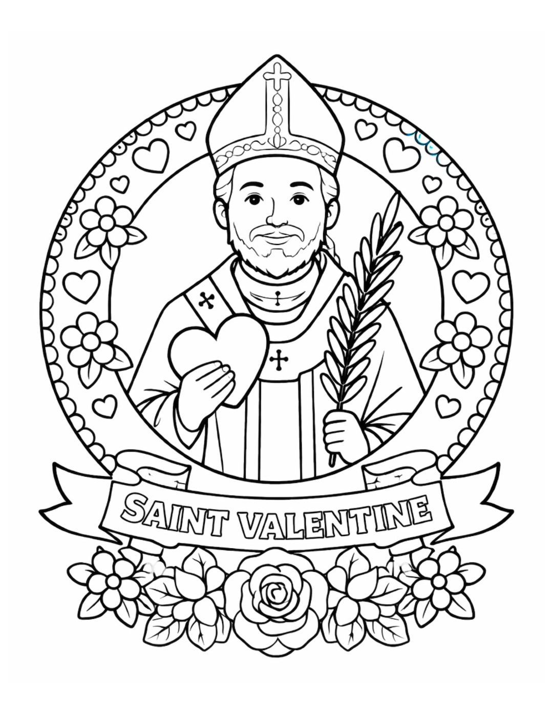 Saint Valentine Coloring Pages, Kids Valentine Activities (PDF ...