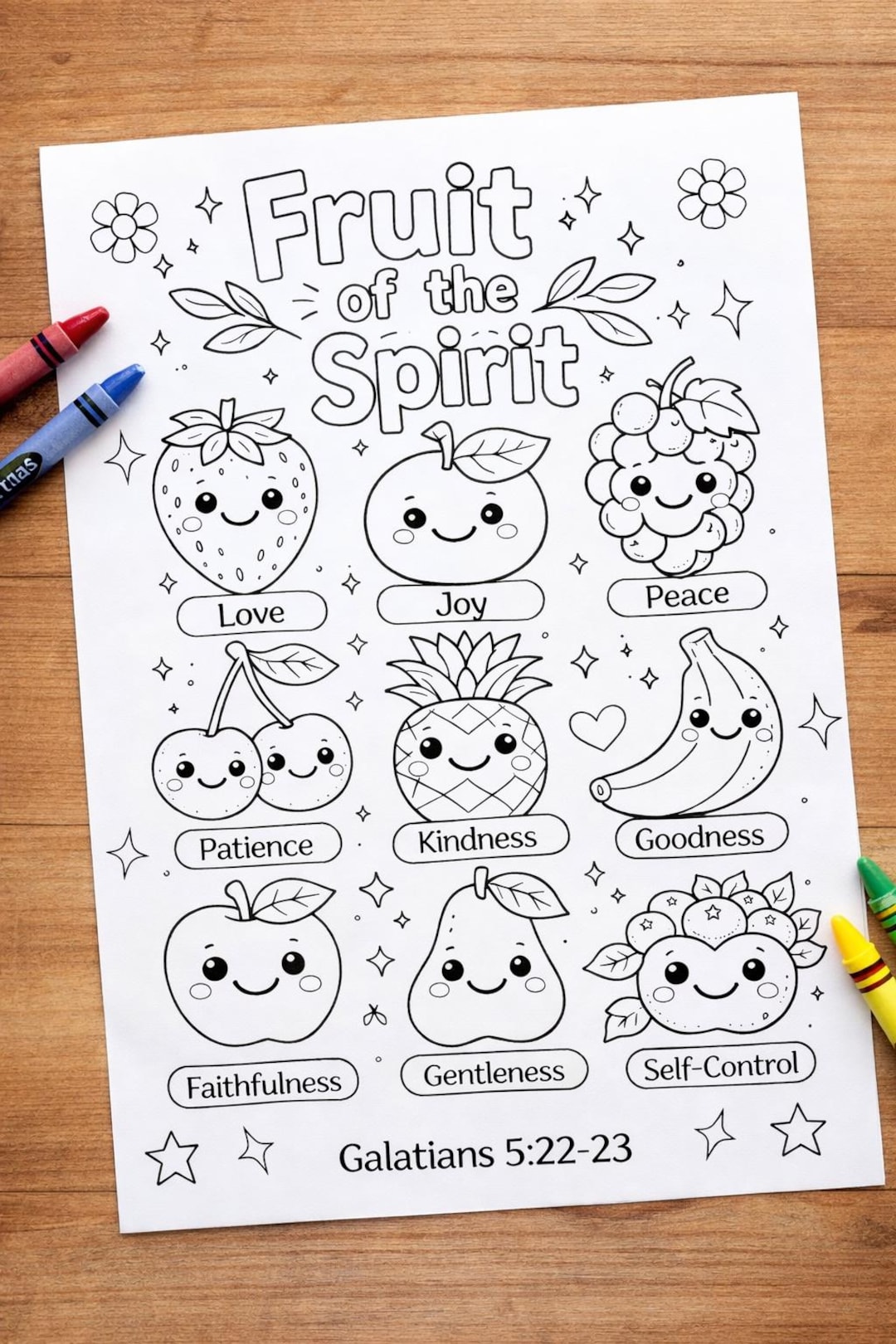 Fruit of the Spirit Coloring Page | Christian Kids Printable | Bible ...