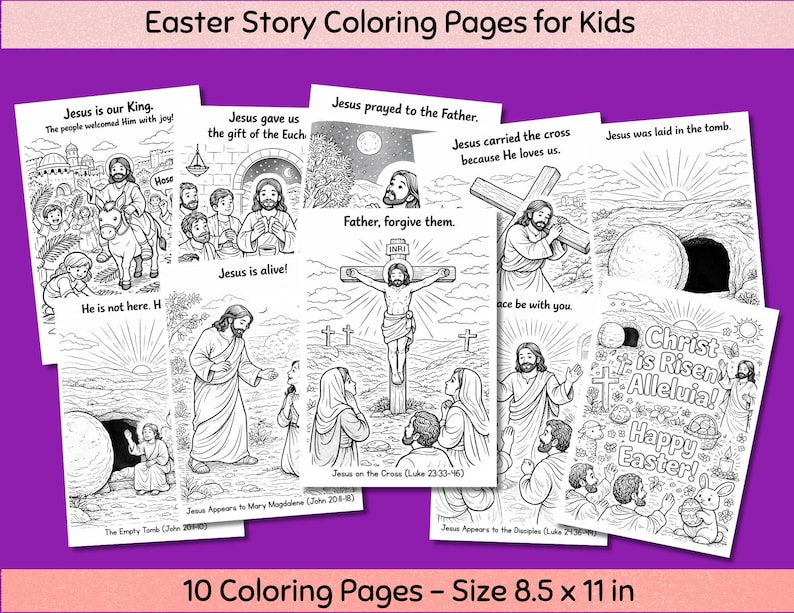 Easter Coloring Pages for Kids, Holy Week, Easter Story Printable ...