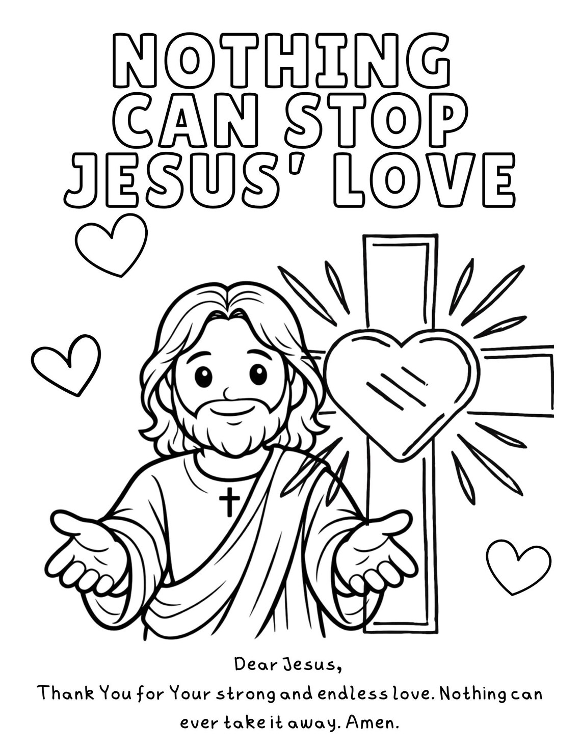 Kids Bible Prayer Coloring Pages, Jesus Loves Me and You, Valentines ...